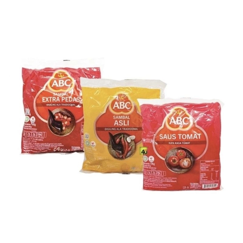Abc Tomato Sauce / Original Sambal / Extra Spicy Sachet Packaging ...