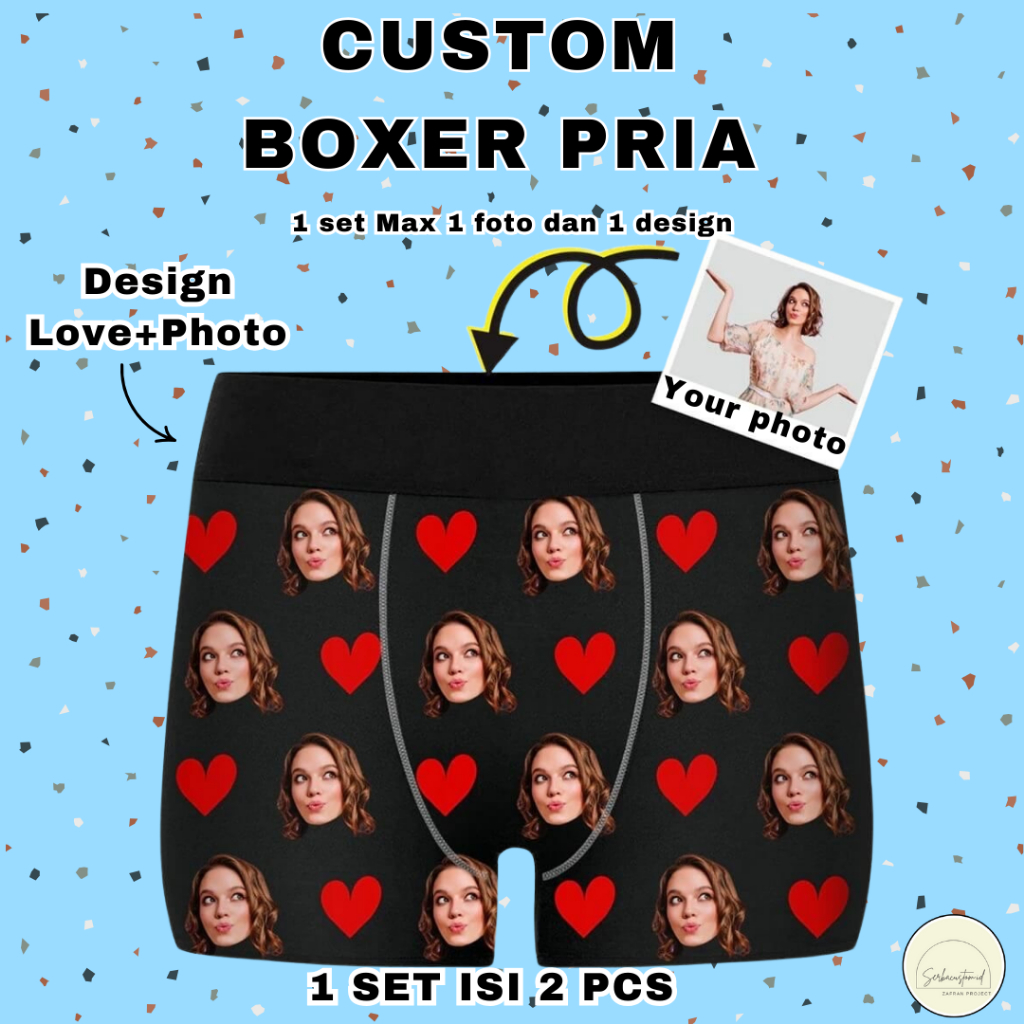 CONTAINS 2 PCS CUSTOM FOTO BOXERS / MEN'S AND WOMEN'S ANTI-FILLING ...