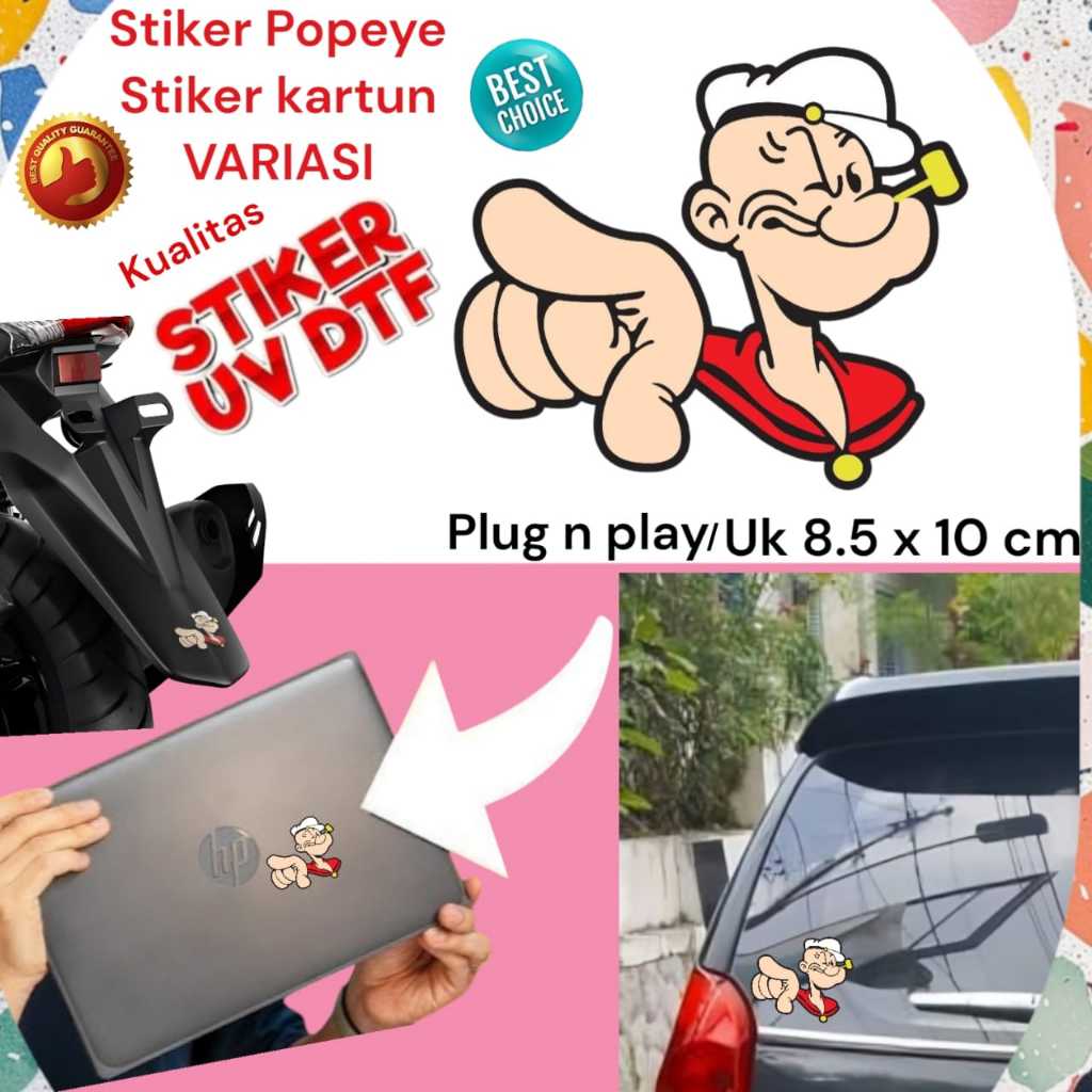 Popeye cartoon stickers Popeye stickers embossed dtv premium quality ...