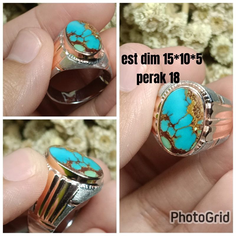 Iranian original Persian turquoise stone ring | Shopee Malaysia
