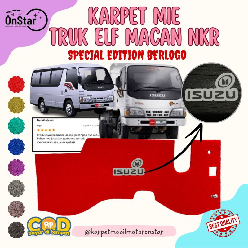 Elf Macan NKR Truck Noodle Carpet with ISUZU Logo Made from pvc noodles ...