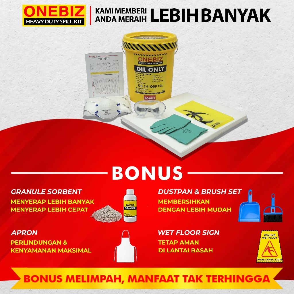 Oil Spill Kit 10 Liter ONEBIZ Heavy Duty Spill Kit - Oil Spill ...