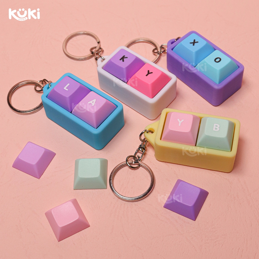 Key Series - 2 SLOT | Keyboard Keychain | Fidget Keyboard | Custom Name ...