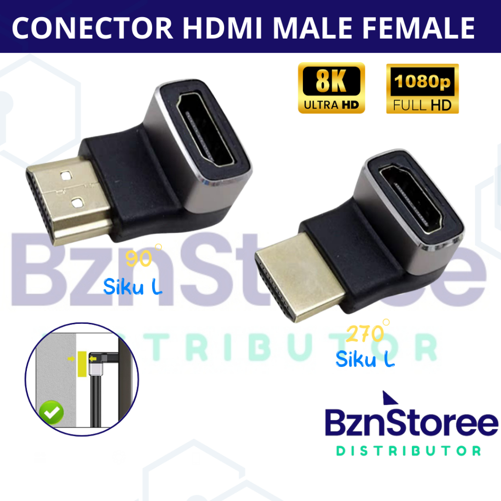 SIKU Gender Hdmi Adapter 90 270 Straight Vertical Male Female / Elbow ...
