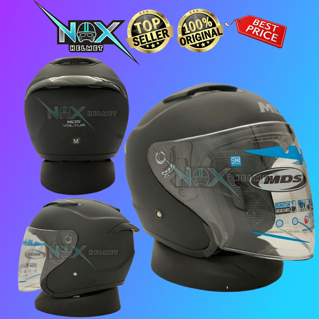 Mds VOLTUS Solid Plain Halfface Helmet (2kg Shipping) | Shopee Malaysia