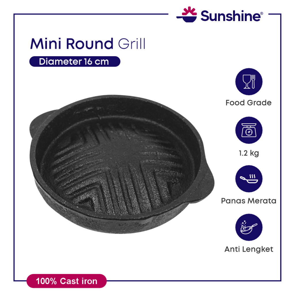 Cast Iron Hot Plate Steak / Mini Round Grill Plate (16 cm) | Shopee ...
