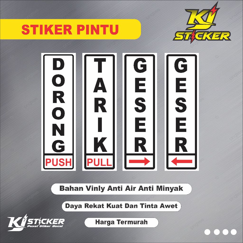 Kj STICKERS Push Pull Door Stickers / Push Pull Door Stickers / Door ...