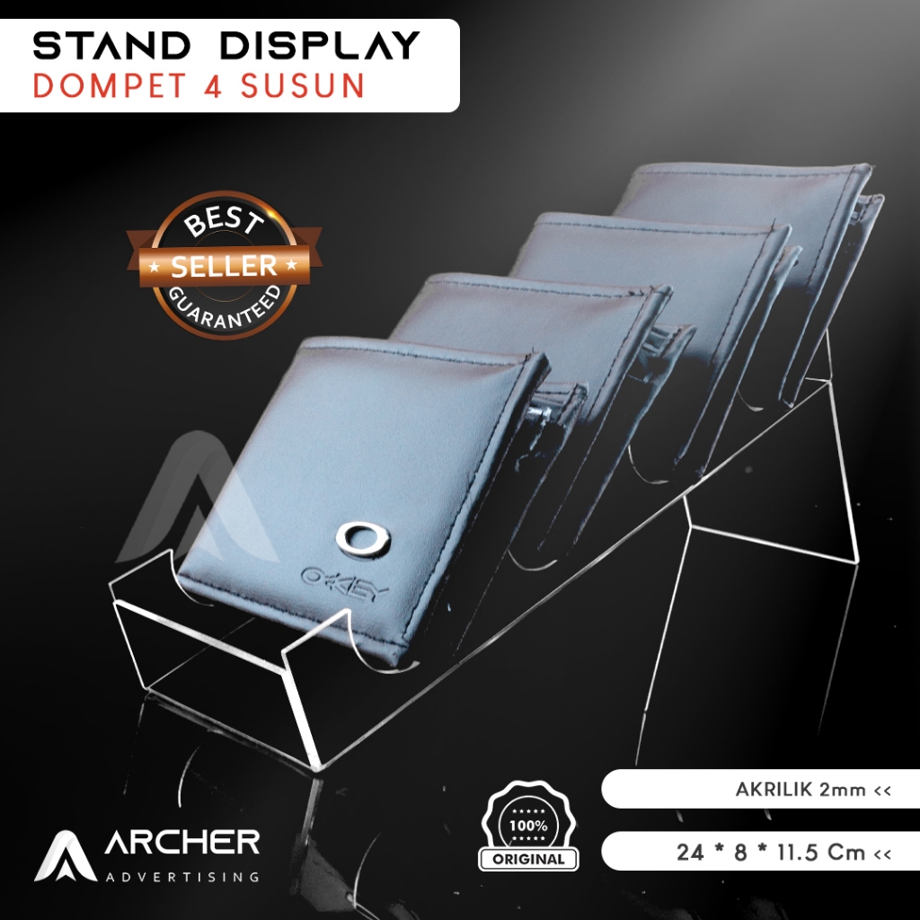Acrylic WALLET DISPLAY STAND 4 STORIES CLEAR ACRYLIC 2 mm | Shopee Malaysia
