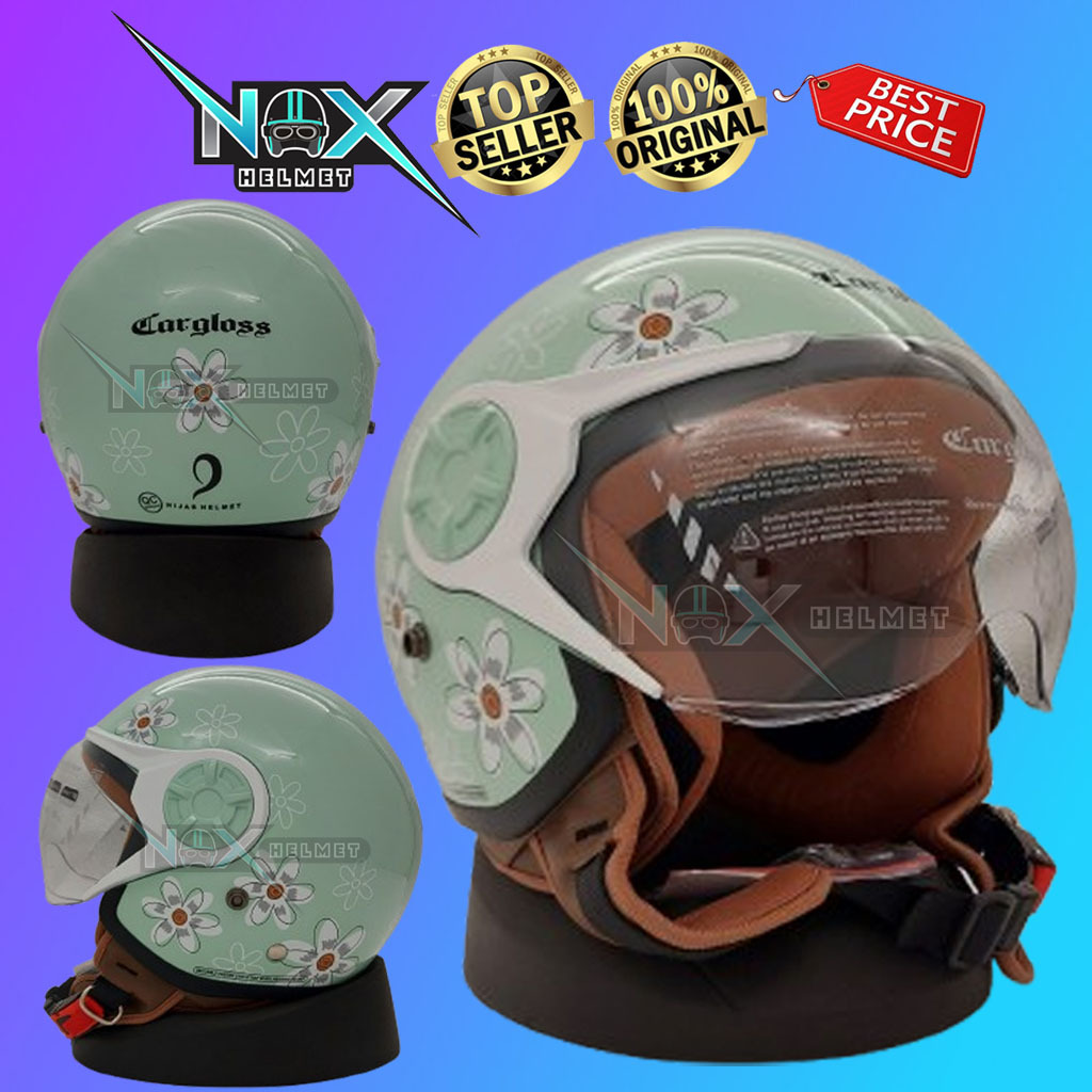 Original CARGLOSS YRH Hijab Helmet with Classic Retro Flower Motif (2kg ...