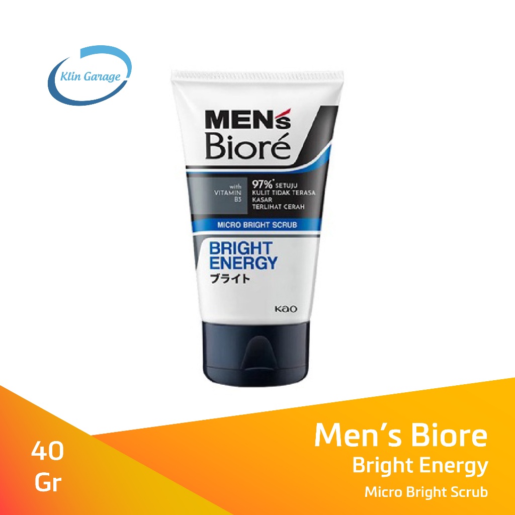 Biore Mens Bright Energy Facial Foam 40 gr Brightening Facial Washing ...