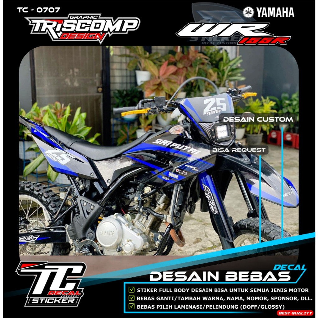 Cool Sticker Yamaha WR 155R fullbody Decal, latest motif, custom design ...