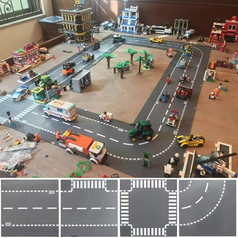 Base Plate Bricks Jalan Raya Building Blocks Parking Area City Road ...