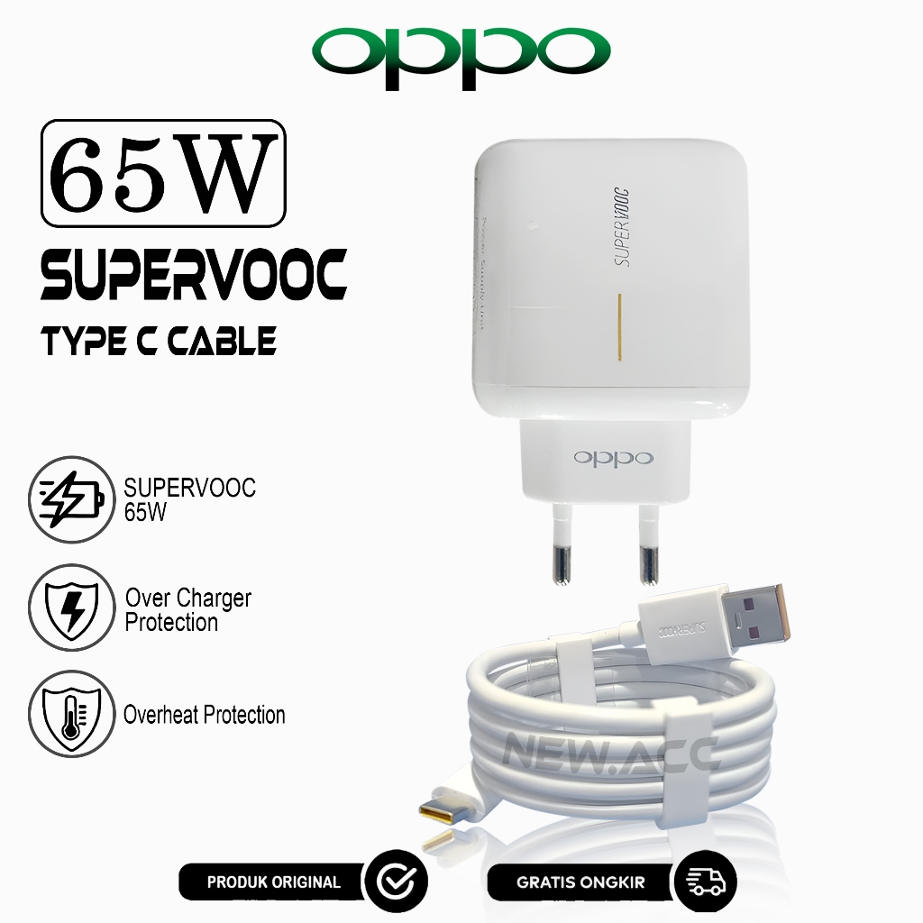 Oppo Reno 4 5 6 7 Pro 5G 65W Supervooc USB Type C Casing Charger ...