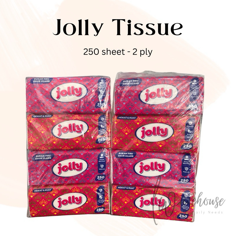 Jolly tissue 250 sheets 2 ply facial tissue facial tissue | Shopee Malaysia