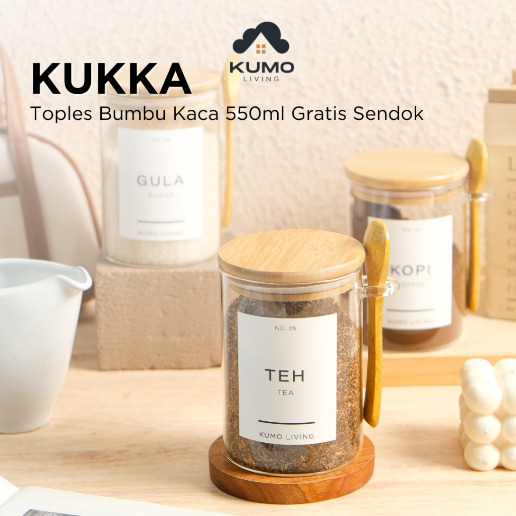KAYU Kumo Living Kukka Jar Storage Container Jar Kitchen Spices Food ...