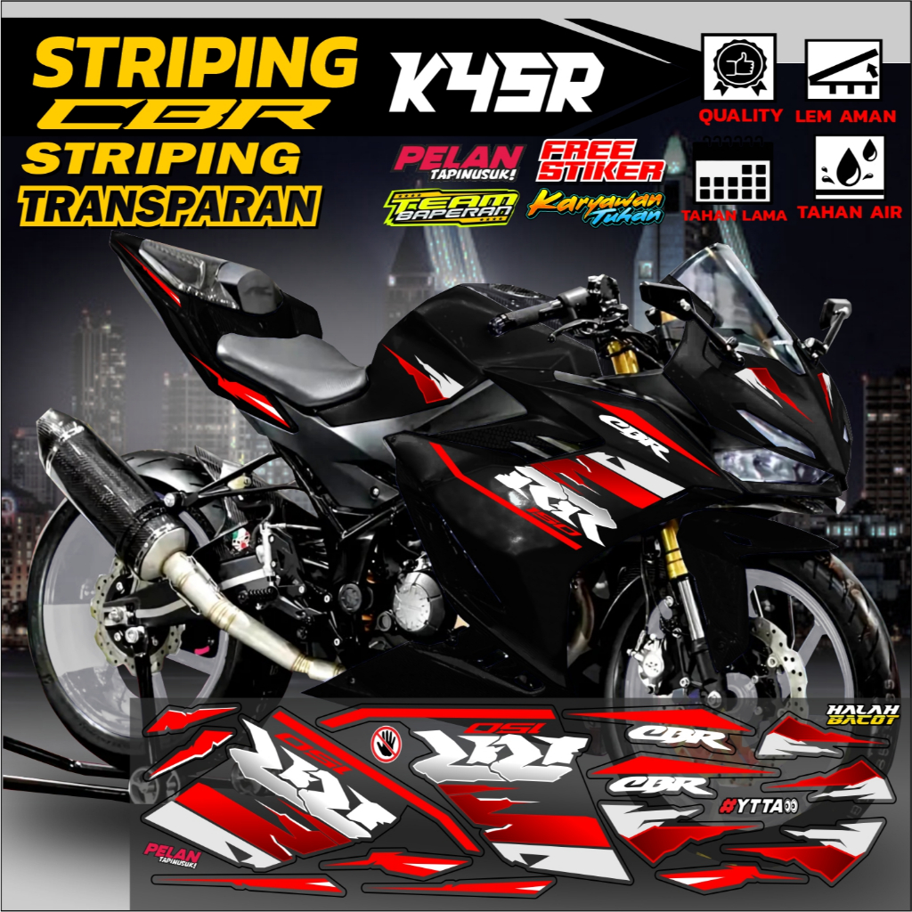 New CBR 150 TRANSPARENT STRIPING CBR K45R STICKERS | Shopee Malaysia