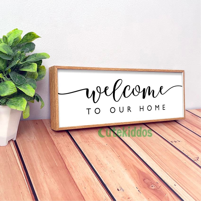 Wooden Art Poster Wooden Frame Sign Welcome To Our Home Wall Decoration ...