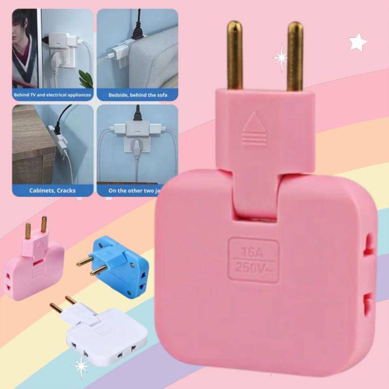 Power Socket 3in1 Plug In 180-prong Folding Plug Socket 3-Plug ...
