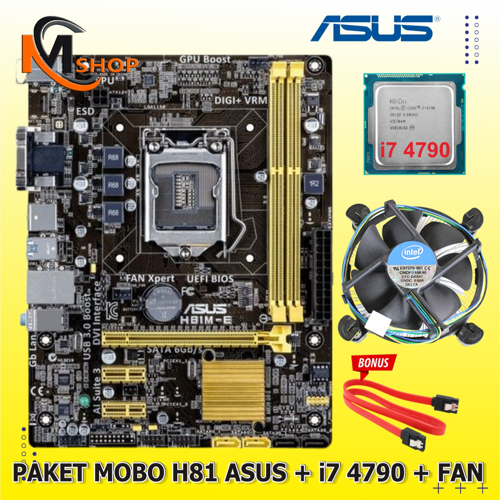 Mobo Motherboard Mainboard Package H81 LGA 1150 DDR3 + Processor Intel ...