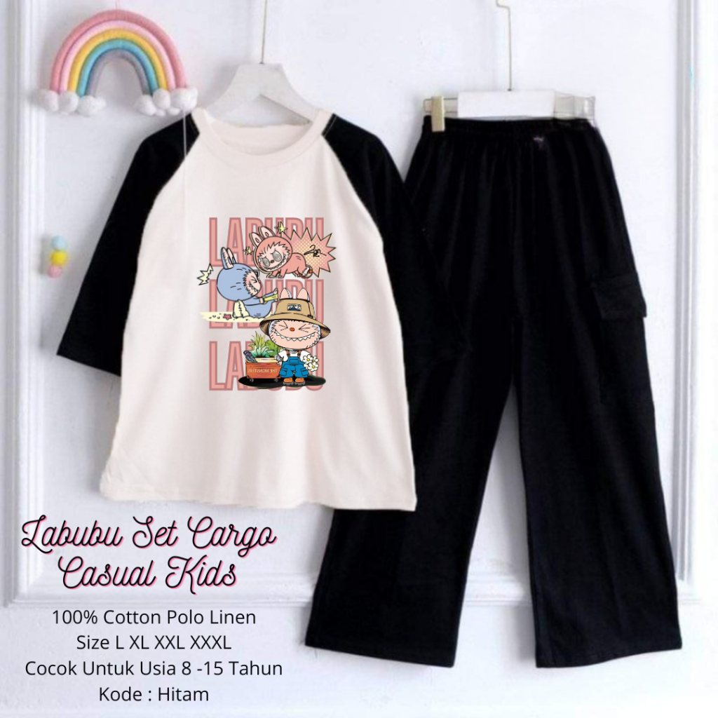 KATUN Labubu Set Cargo Clothes Suits Girls Viral Cotton Polo Linen ...