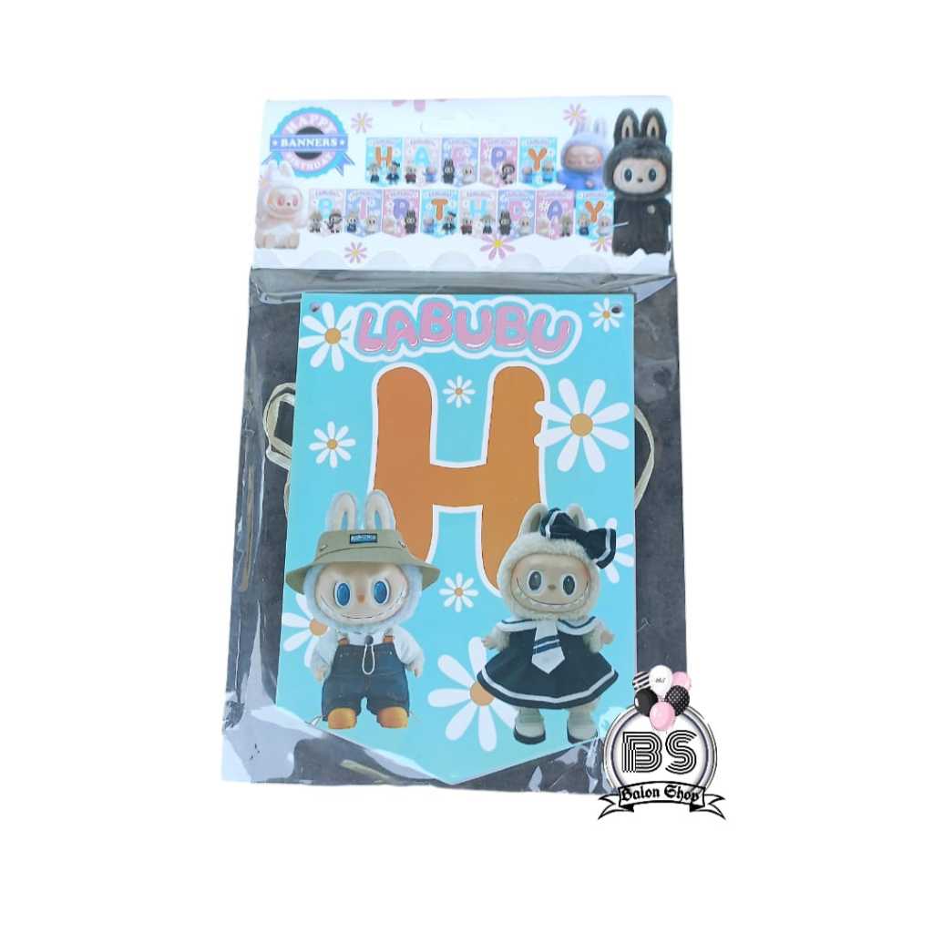 Happy BIRTHDAY BANNER With LABUBU MOTIF/BUNTING FLAG LABUBU | Shopee ...