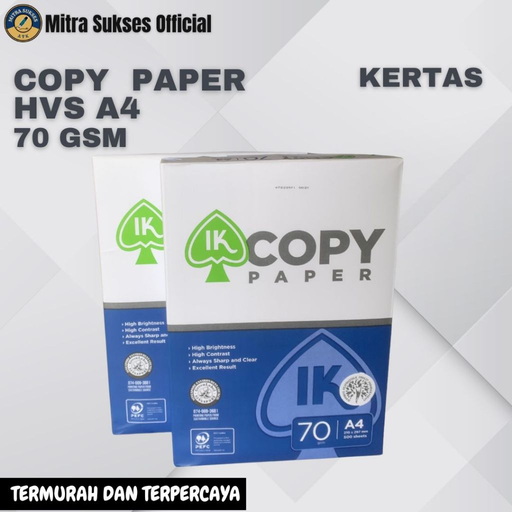 Hvs A4 COPY PAPER 70 Gsm [1 RIM] | Shopee Malaysia