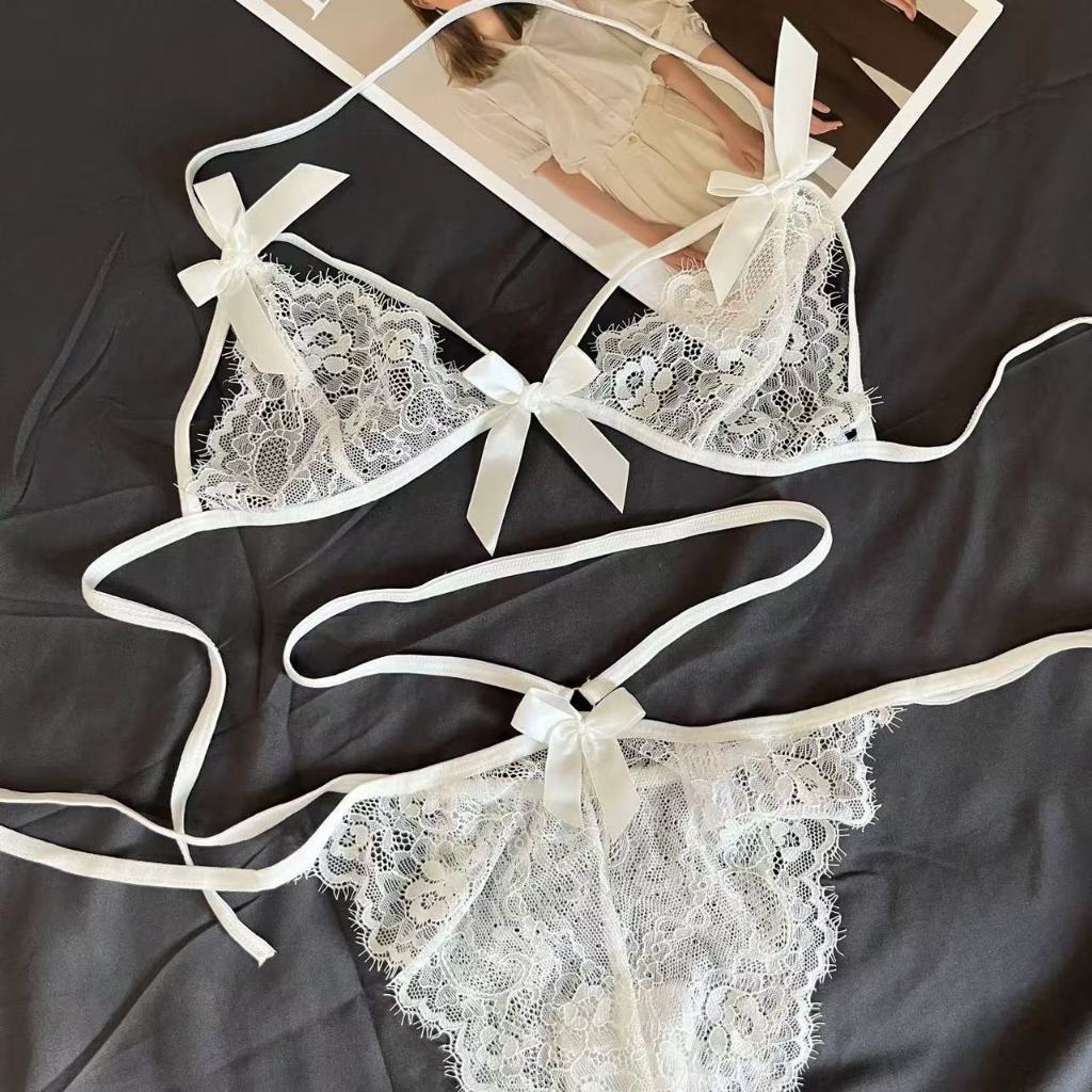 Sexy Lingerie Set Bra Straps and G Strings Sexy Transparent Bikini ...