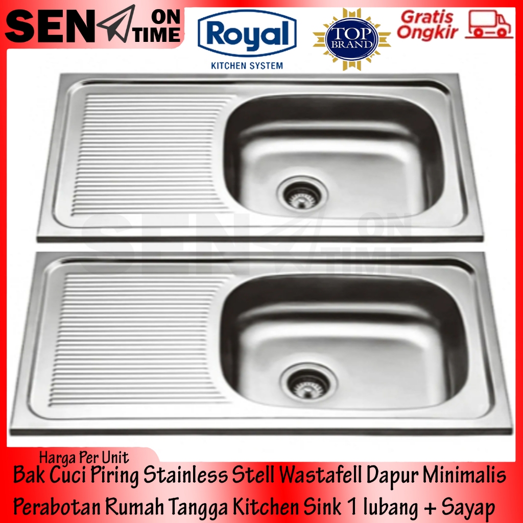 Royal SB 21 Dish Washing Container Stainless Steel Kitchen Sink 1 Hole ...