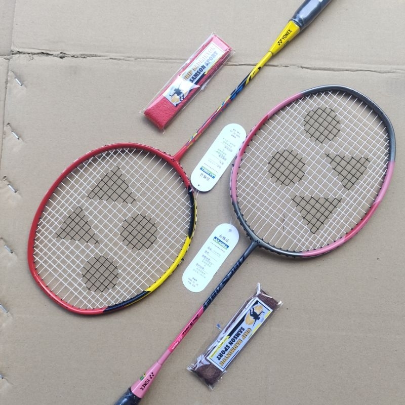 LOKAL Badminton Racket bonus grip Ready To Use Local badminton Racket ...