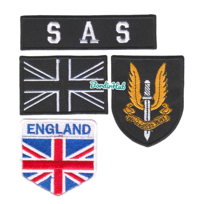 Embroidered patch One set Of British SAS army emblem military england ...
