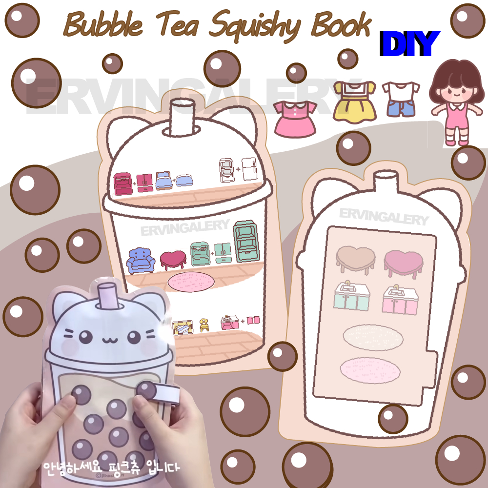 Girls Toys Babble Tea Squishy DIY paper doll house paper Dolls Can Be ...