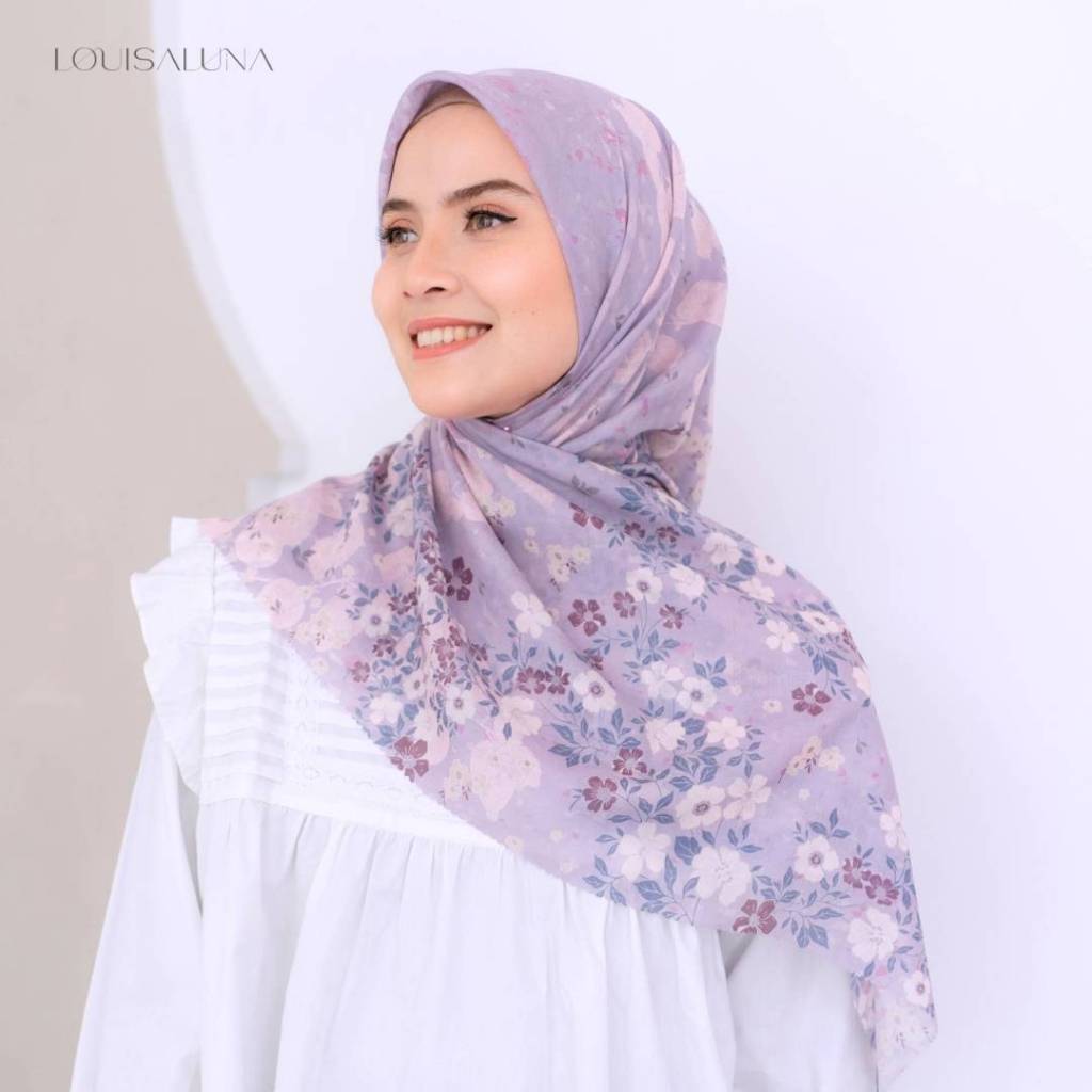 Louisaluna - NO BOX - Sonia Series - 6 Colors - Voal Rectangular Hijab - 120 cm & 135 cm - Laser ...
