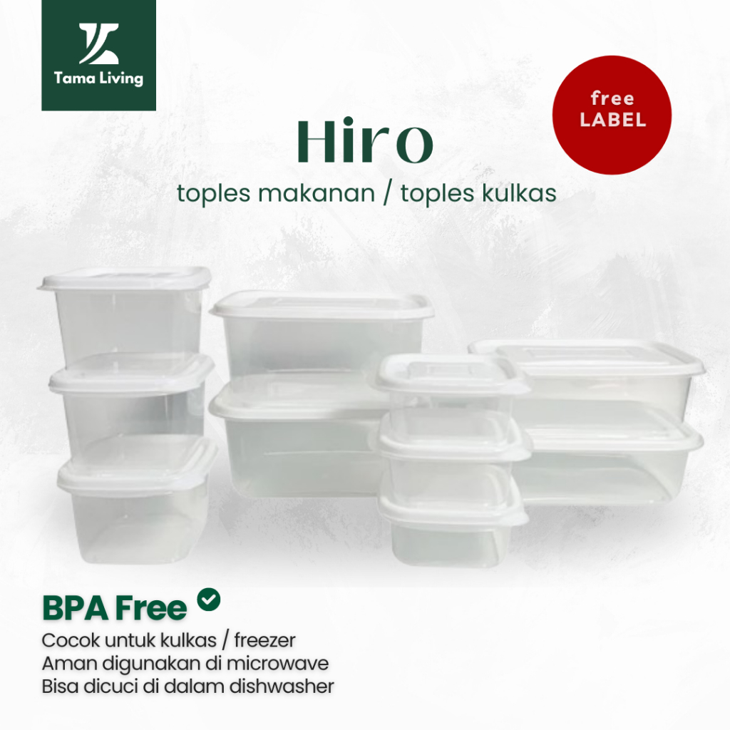 Tama LIVING Hiro Food Jars Contains 12 Pcs Free Label Food Grade Refrigerator Jars Food ...