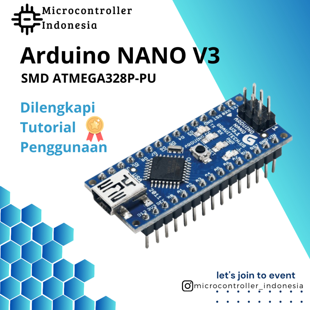 Nano V3 ATMEGA328P-PU 5V ARDUINO NANO ATMEGA328 WITHOUT MINI USB DATA CABLE | Shopee Malaysia