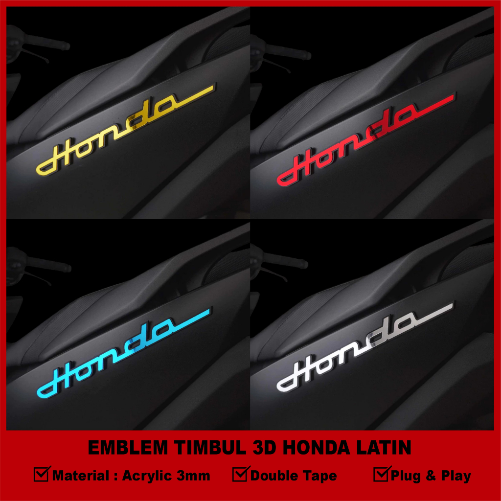 Raya - 2PCS LATIN HONDA EMBLEMS 3D EMBLEM embossed LATIN HONDA LOGO ...