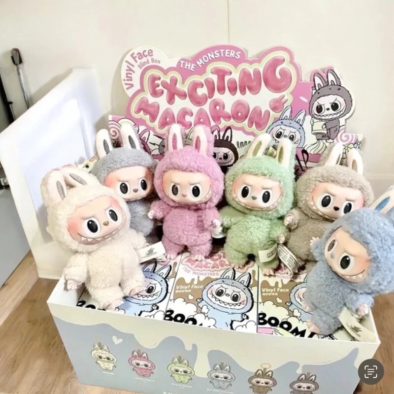 GANTUNGAN Labubu V1 THE MONSTER LABUBU EXCITING MACARON FACE KEYCHAIN ...