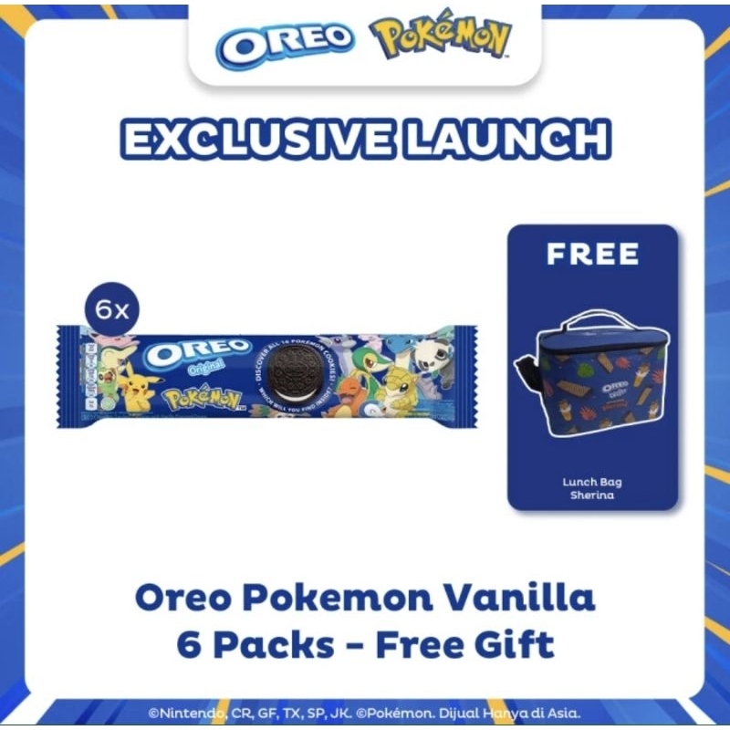 Free LUNCH BAG 6x Oreo Biscuit Vanilla Pokemon Edition | Shopee Malaysia