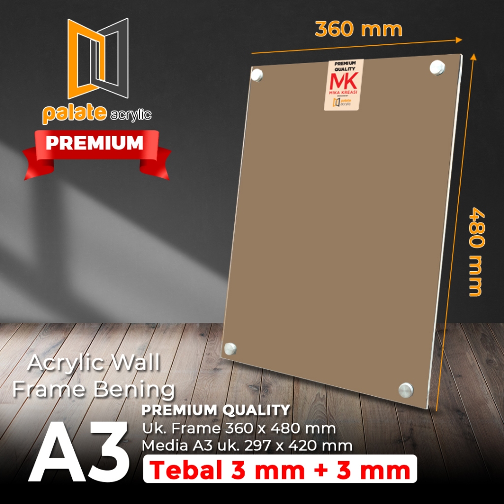 Acrylic FRAME A3 / ACRYLIC FRAME A3 3MM+3MM LANDSCAPE / PORTRAIT ...