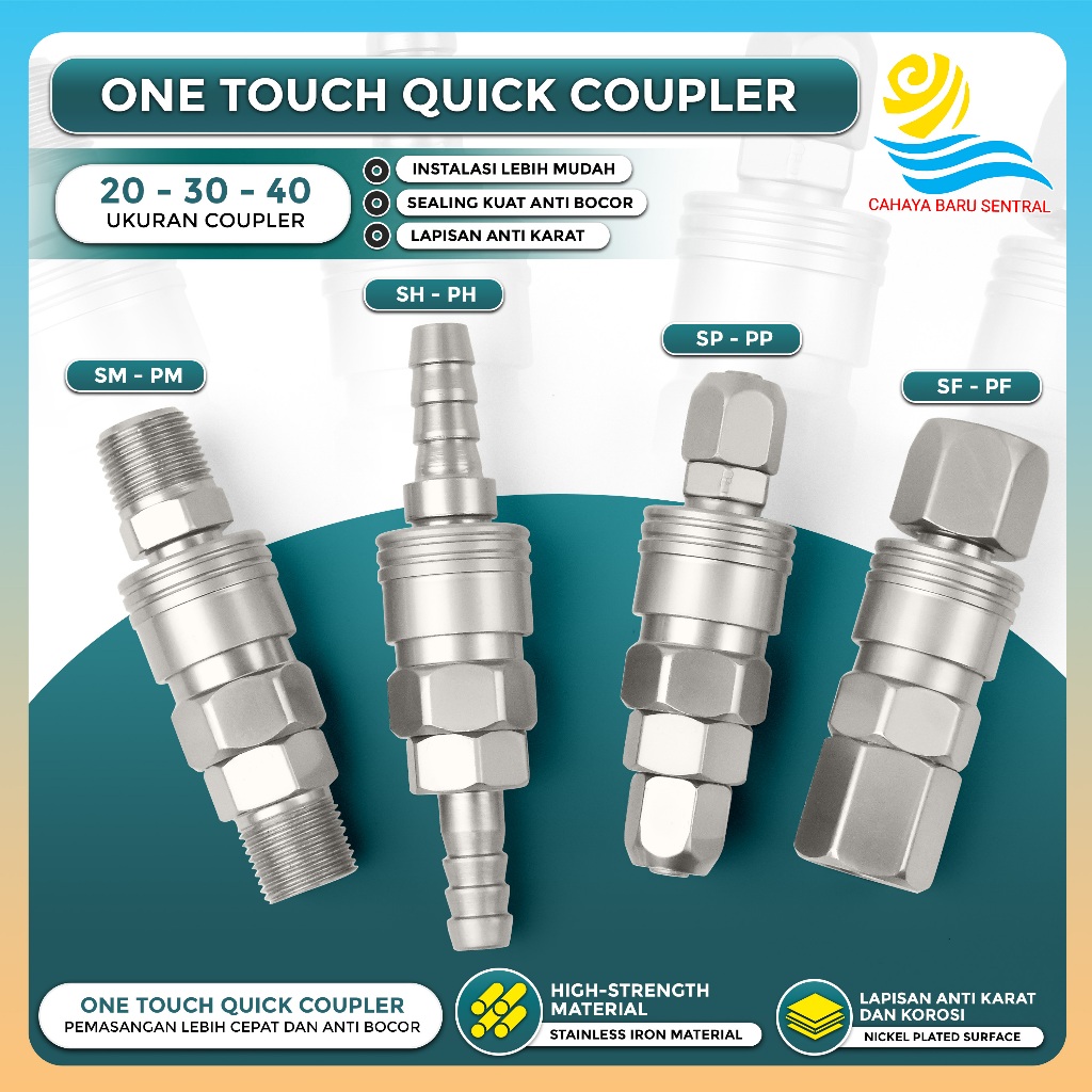 One Touch Quick Coupler - Compressor Coupling Connection - Air Quick Coupler Connector | Shopee ...