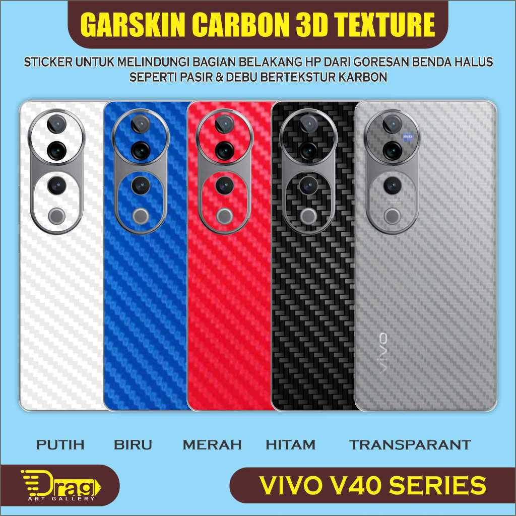 Vivo V30 V40 Pro V40 Lite Garskin Carbon Skin Anti-Fungus Sticker ...