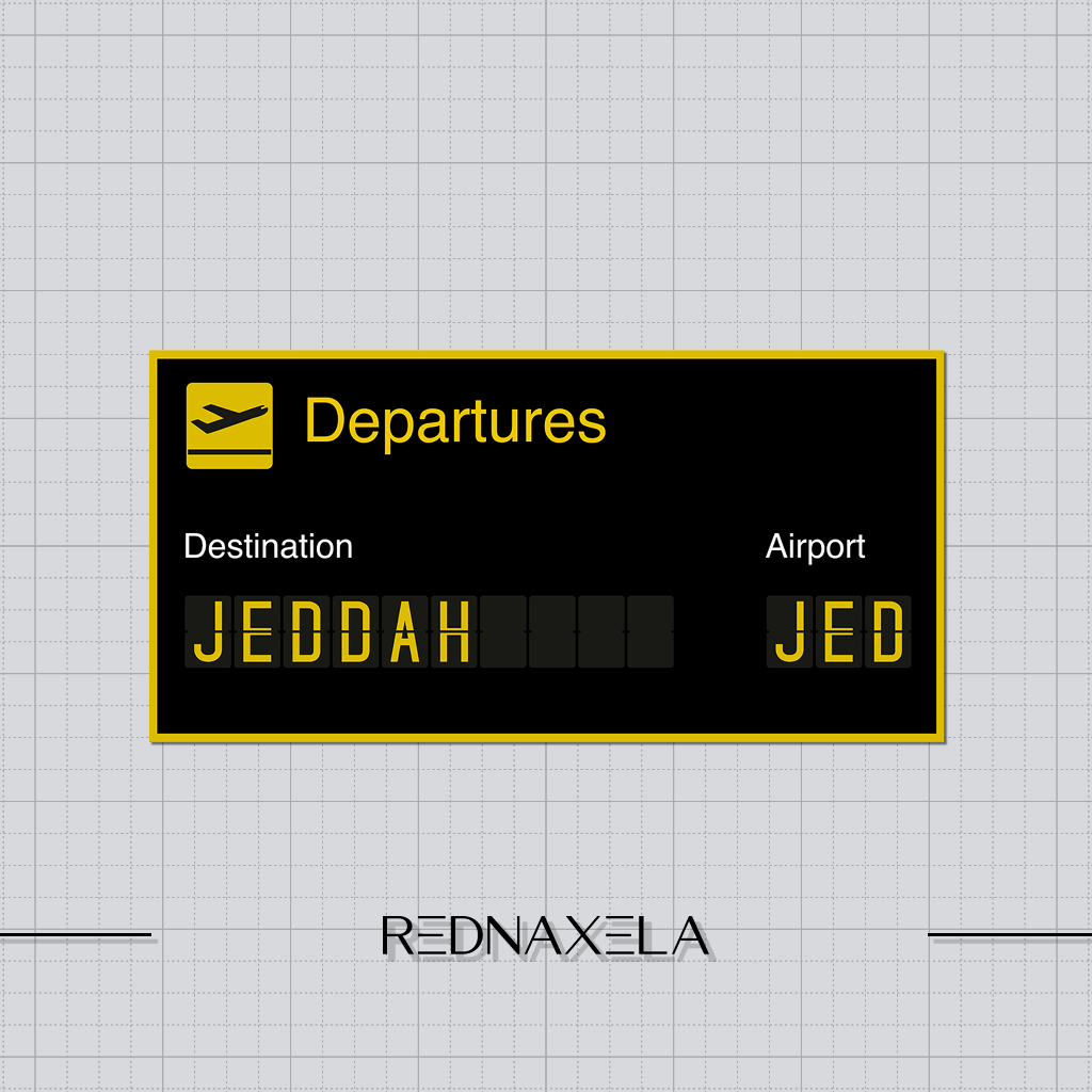 Vinyl Airport Sign Sticker JED Jeddah Departures Sticker Travel ...