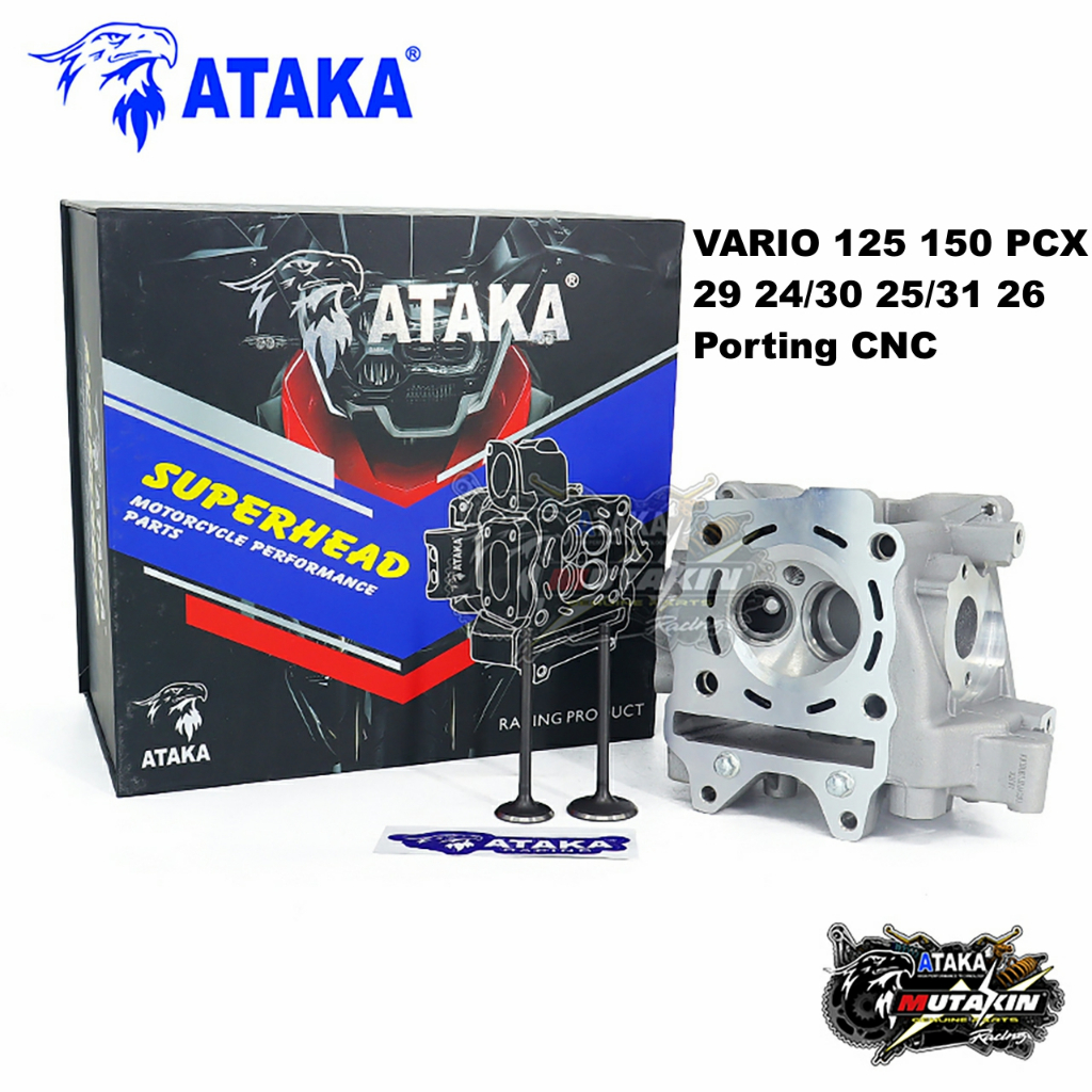 ATAKA RACING BLOK HEAD 31 26 25 30 24 29 2 valve 4 CNC Ported valves Honda Vario 125 Vario 150 ...