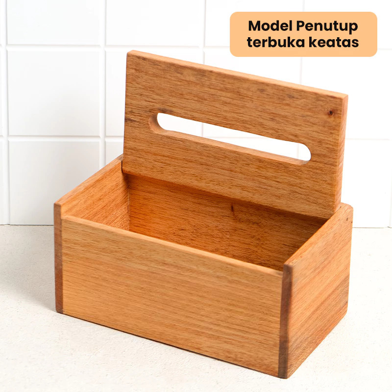 KAYU Minimalist Teak Wood Tissue Box Aesthetic Wood Tissue Box Modern ...