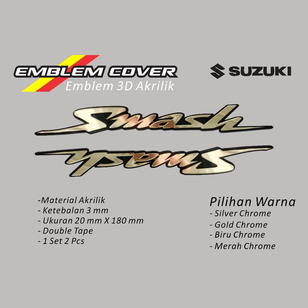 Suzuki smash Acrylic emblem 3d body Sticker suzuki smash Variation ...