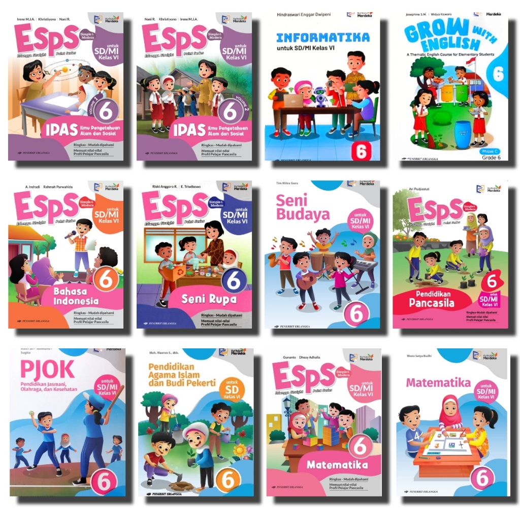 Esps ERLANGGA BOOK FOR CLASS 6 PRIMARY SCHOOL INDEPENDENT CURRICULUM ...