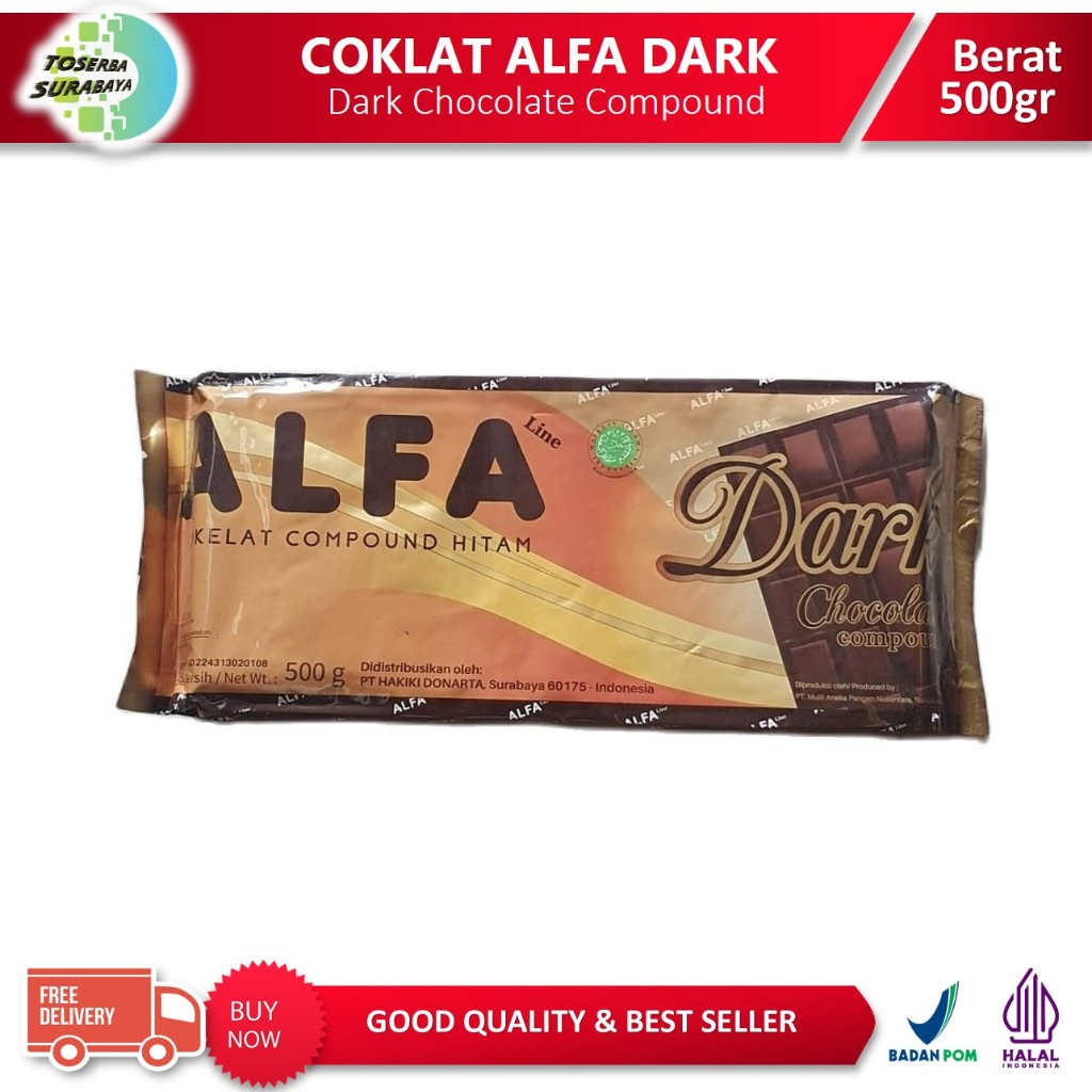 Alfa Dark Chocolate Packaging 500gr / Dark Chocolate Compound Chocolate ...