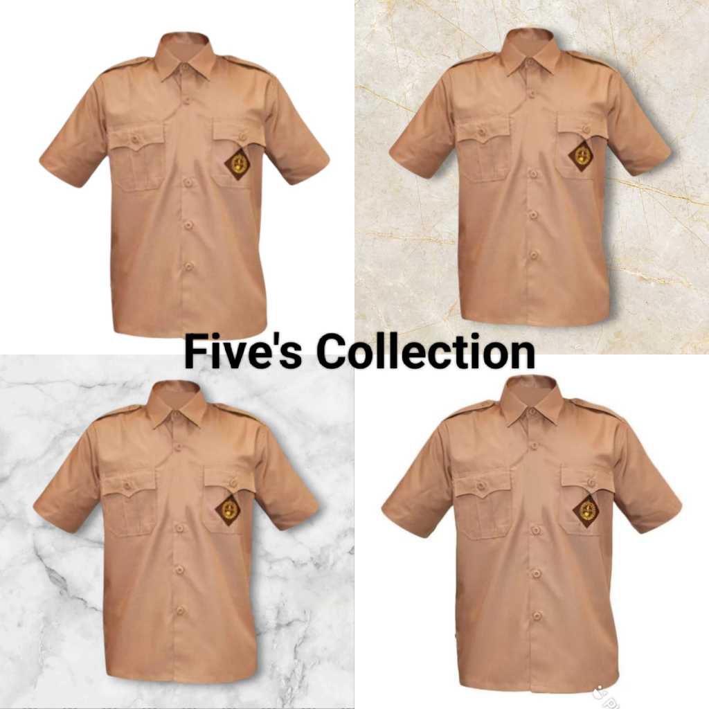 Fives COLLECTION SCOUT Shirt SHORT Sleeve Boys Brown MTS Middle School ...