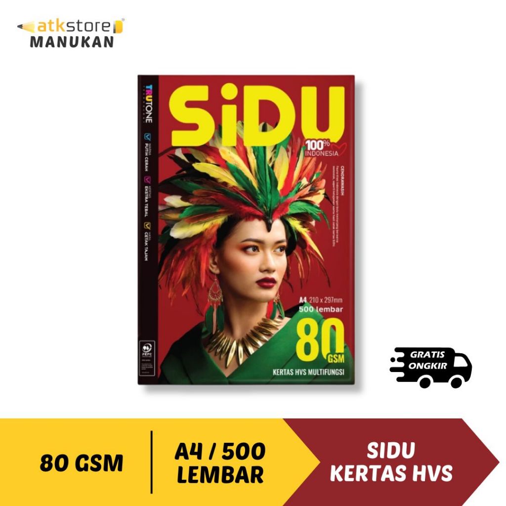 [1 Rim] SIDU HVS PAPER SIZE A4 1 RIM / 500 SHEETS | 80 GSM | Hvs ...