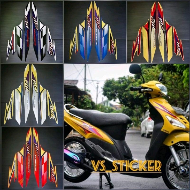 MERAH HITAM PUTIH Striping LIST STANDARD MOTORCYCLE YAMAHA MIO FLAG ...