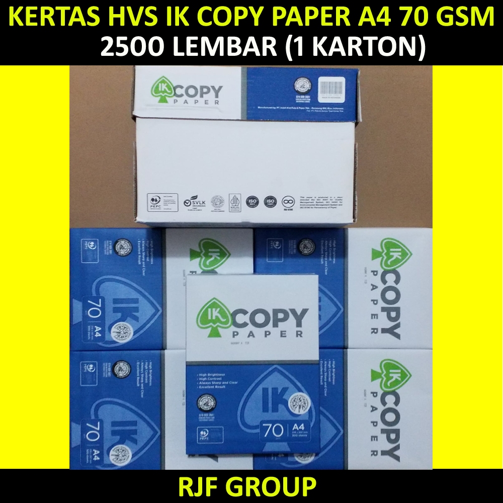 Ik COPY PAPER A4 70 GSM 2500 Sheets (1 Carton) | Shopee Malaysia